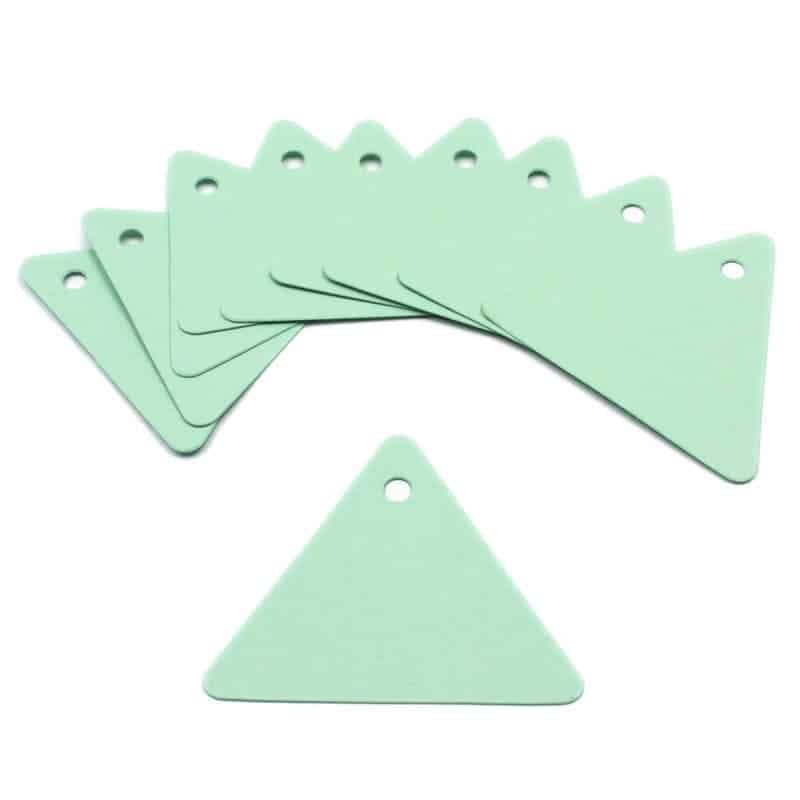 Tag - Papel verde rígido formato triangular (10 un.) - A.Craft