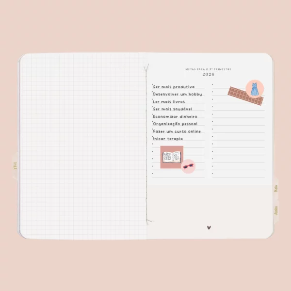 Planner A.Craft – Agenda 2° trimestre 2026 – Coleção estampada - A.Craft